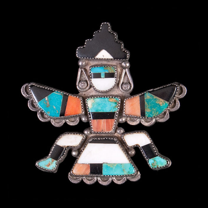 Zuni Vintage Sterling Silver and Multi-Stone Knifewing Pin - Santa Fe ...